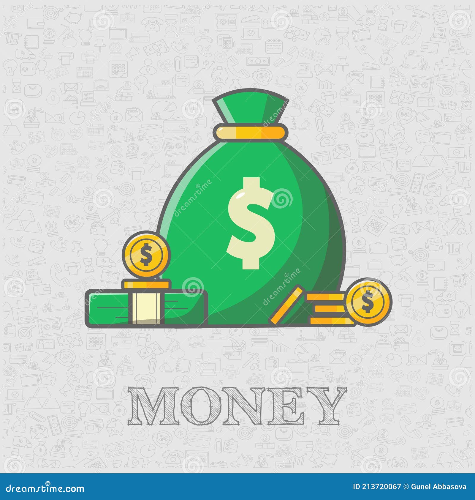Money Pouch Isolated Flat Illustration. Money Bag Design Element for ...