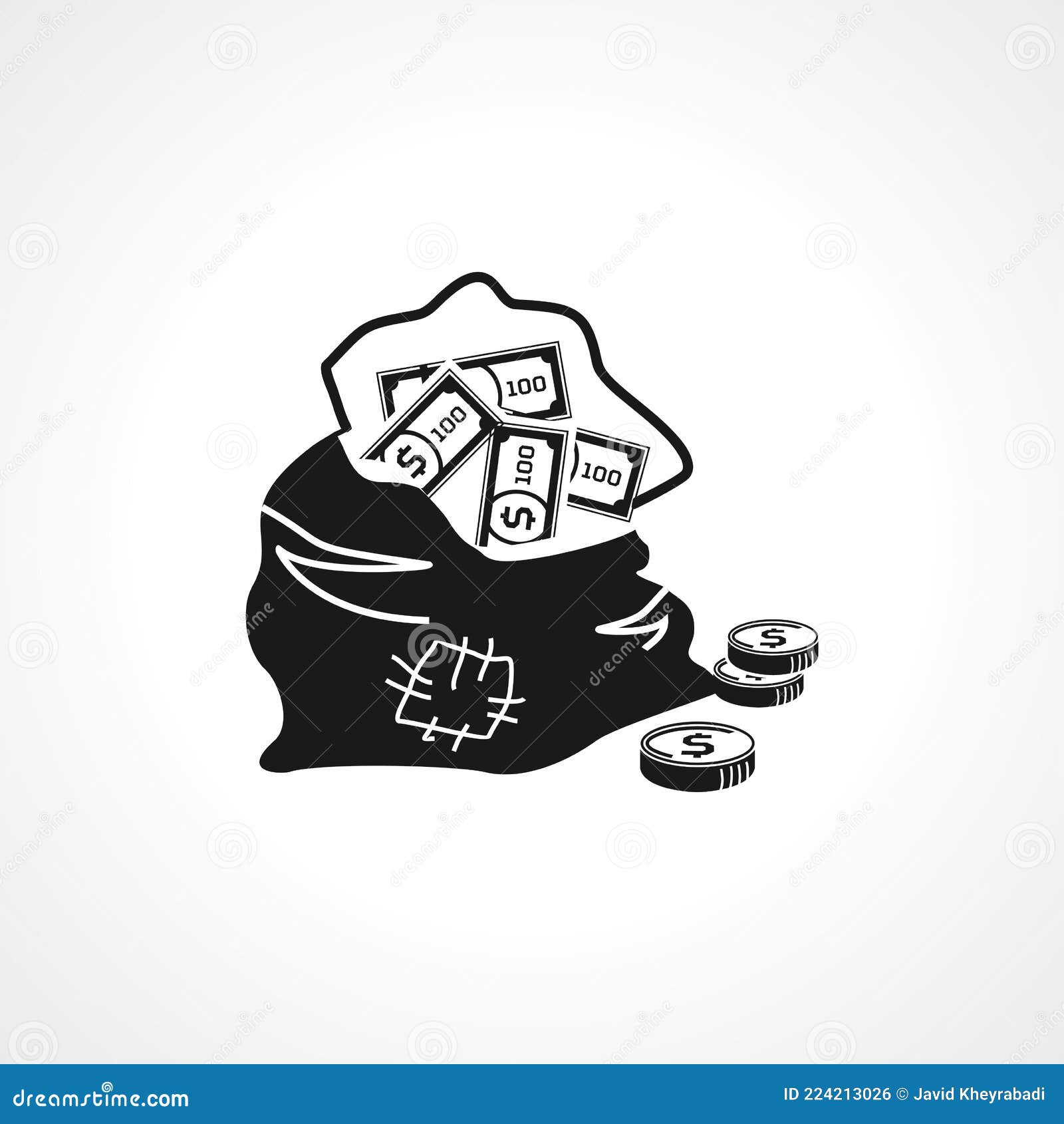 Money Pouch Sign. Money Pouch Isolated Simple Icon Stock Vector ...