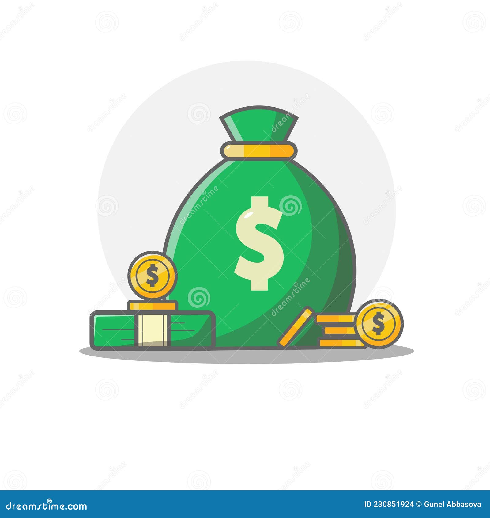 Money Pouch Clipart. Money Pouch Isolated Flat Icon Stock Vector ...