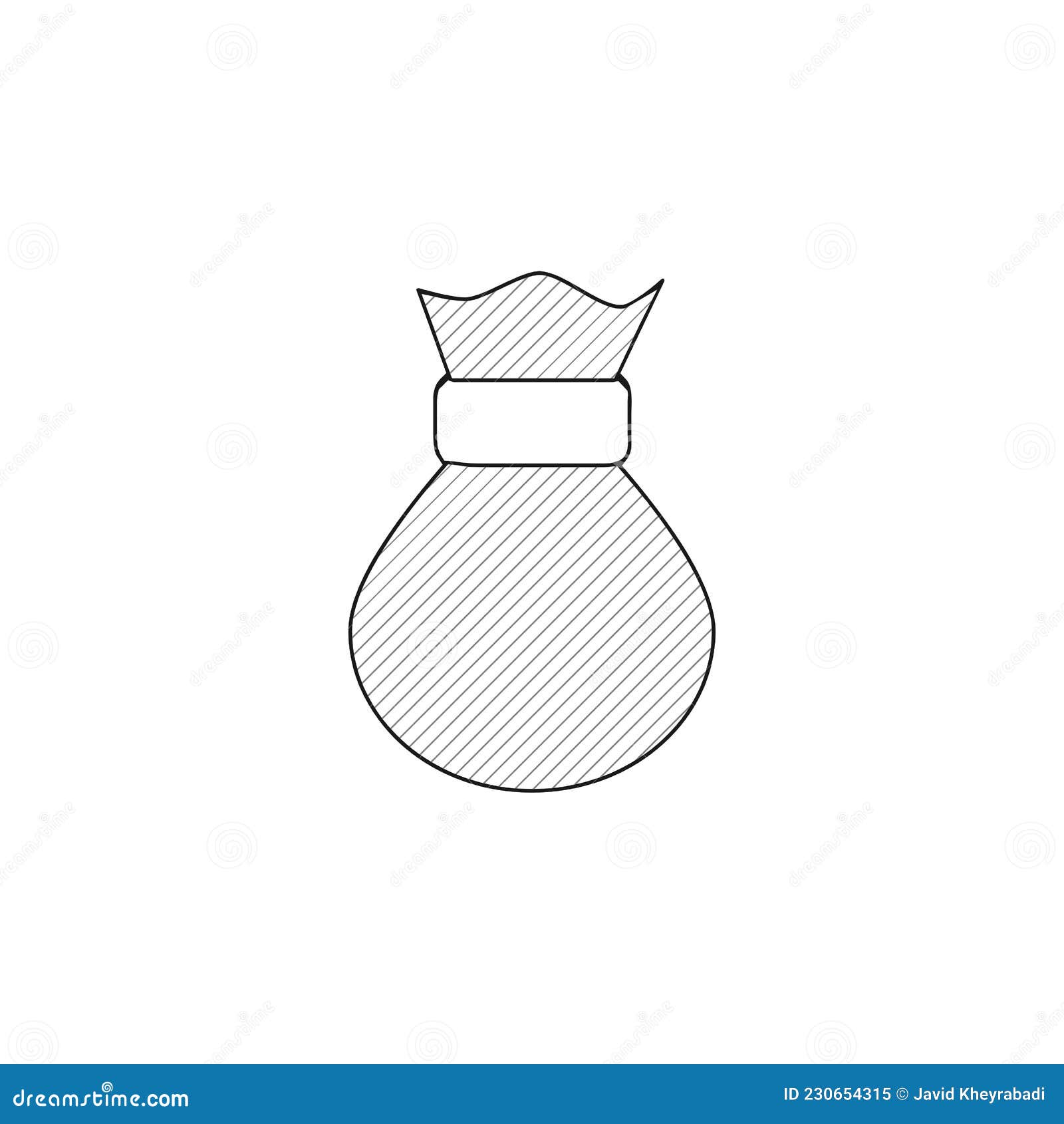 Money Pouch Thin Line Icon. Money Pouch Hand Drawn Thin Line Icon Stock ...