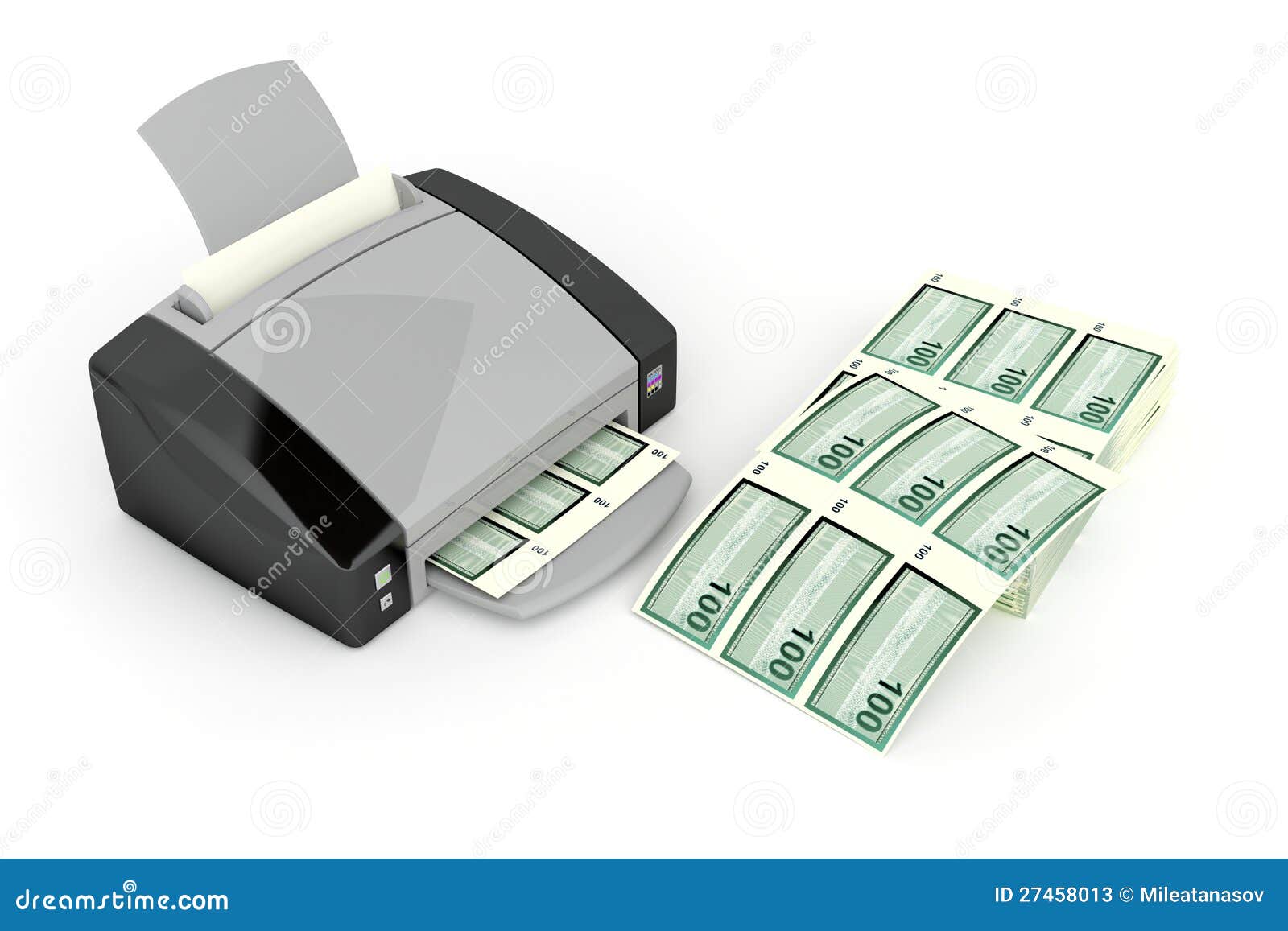 Money printing stock illustration. Illustration of printer - 27458013