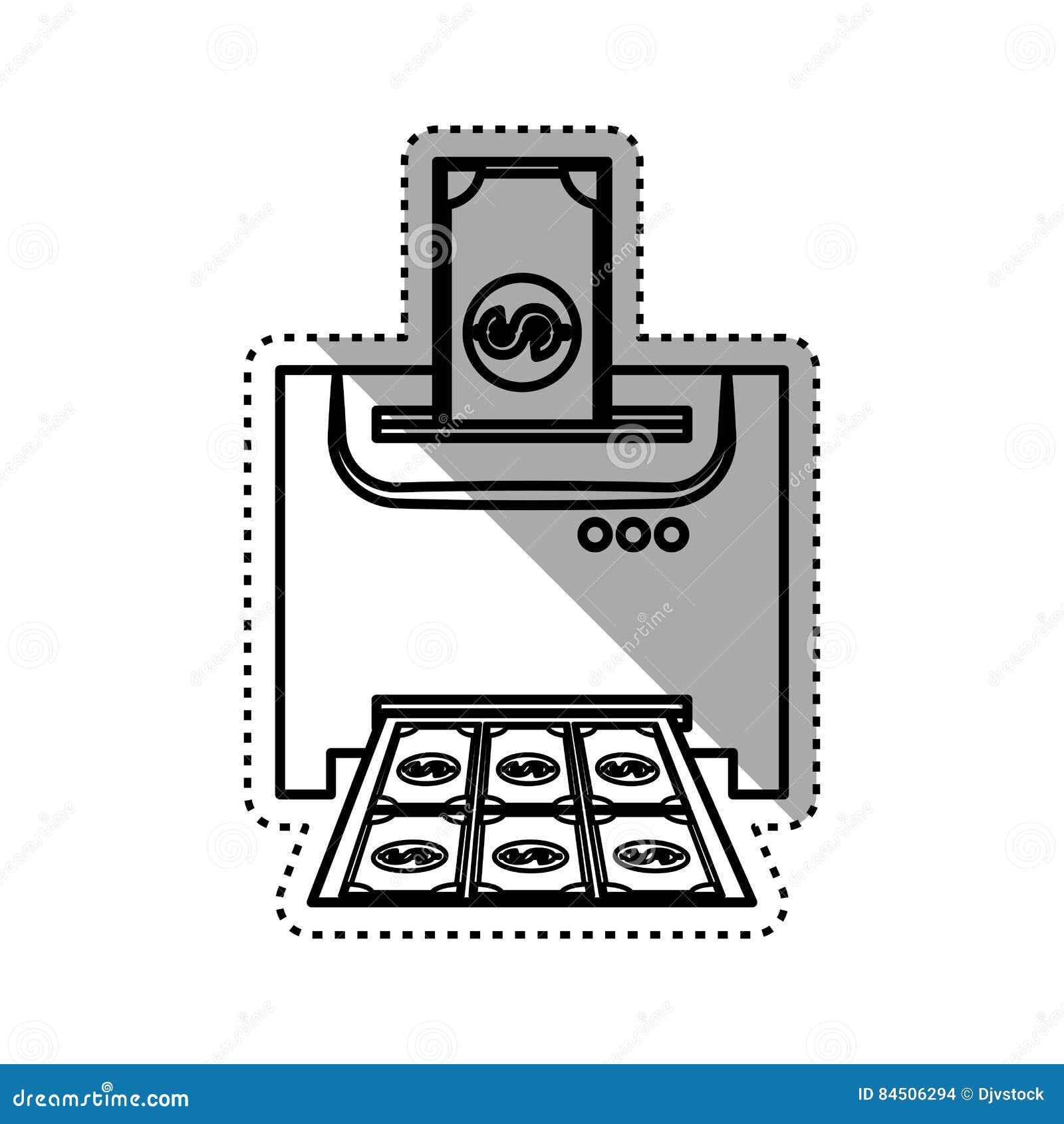Money printing machine stock illustration. Illustration of paper - 84506294