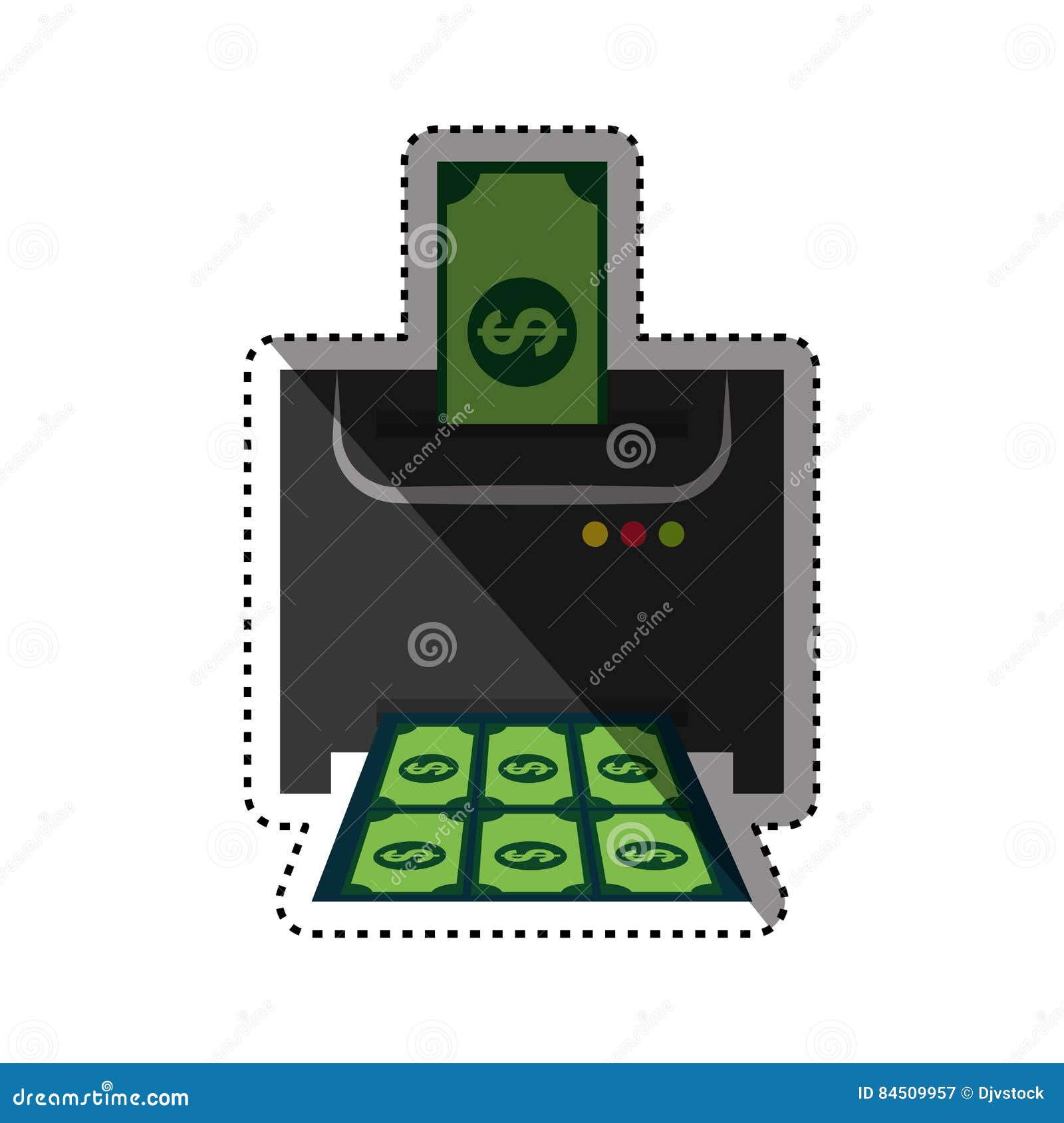 Money printing machine stock illustration. Illustration of dollar ...