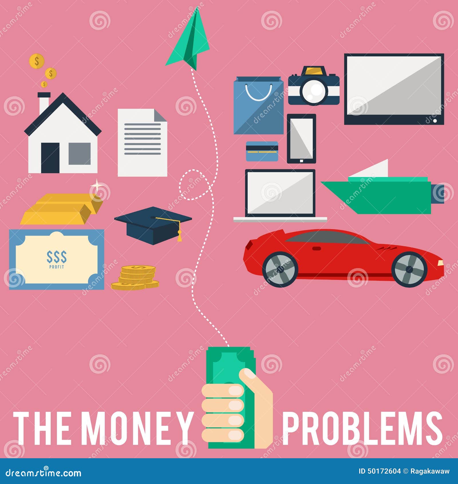 Money Problems stock vector. Illustration of idea, business - 50172604