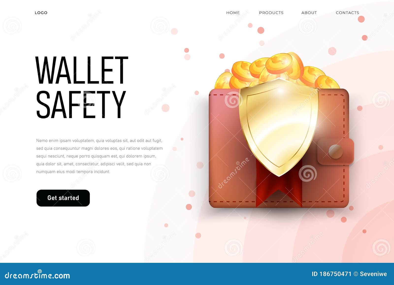 Money Protecting, 3d Shield Visualize the Protecting of Wallet. Stock ...