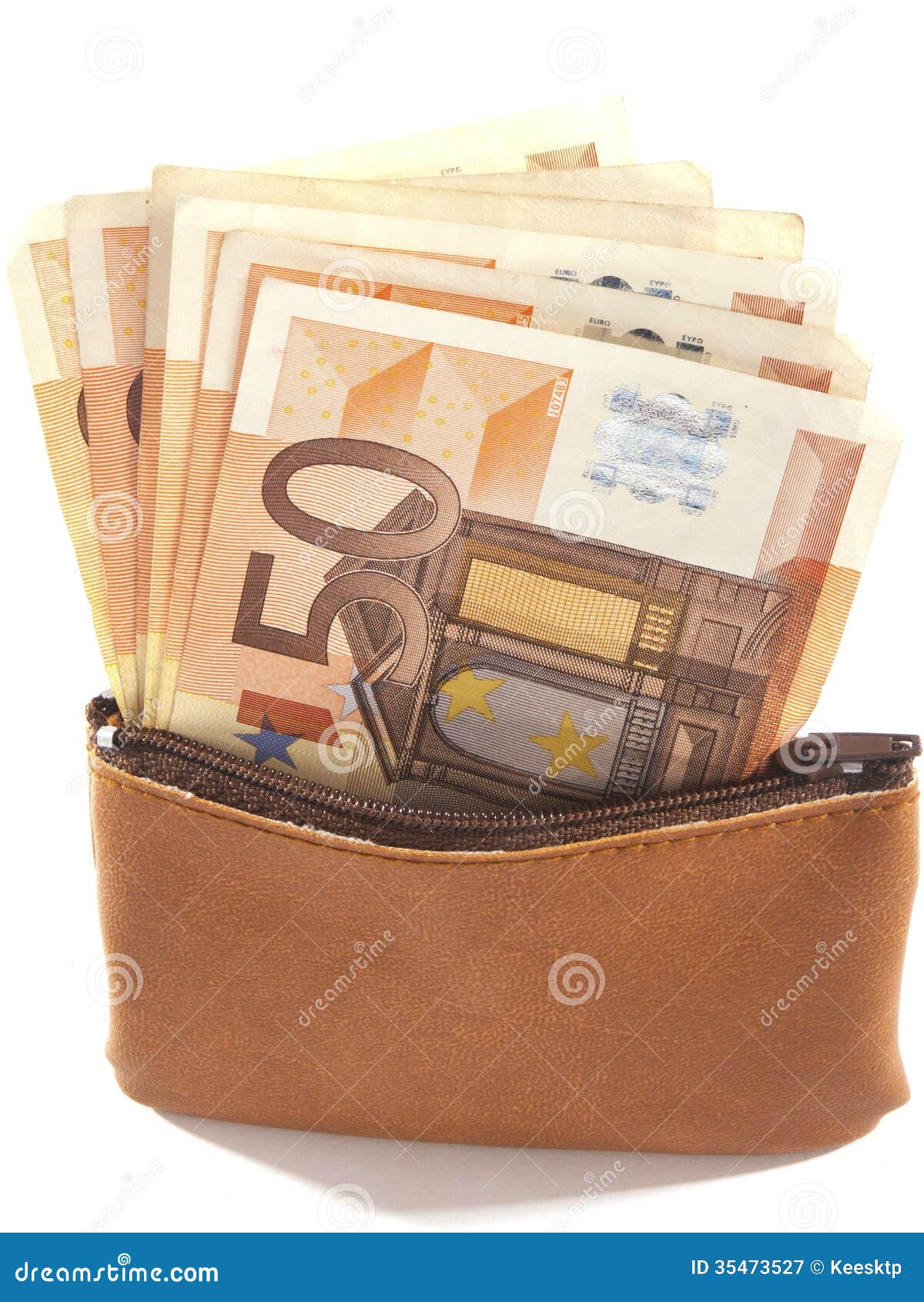 Money Purse with Euro Banknotes Stock Image - Image of isolation, macro ...