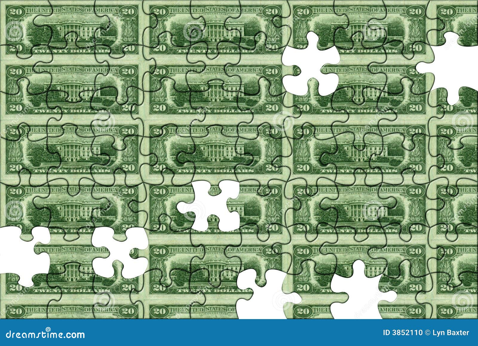 Money Puzzle stock illustration. Illustration of wealth - 3852110