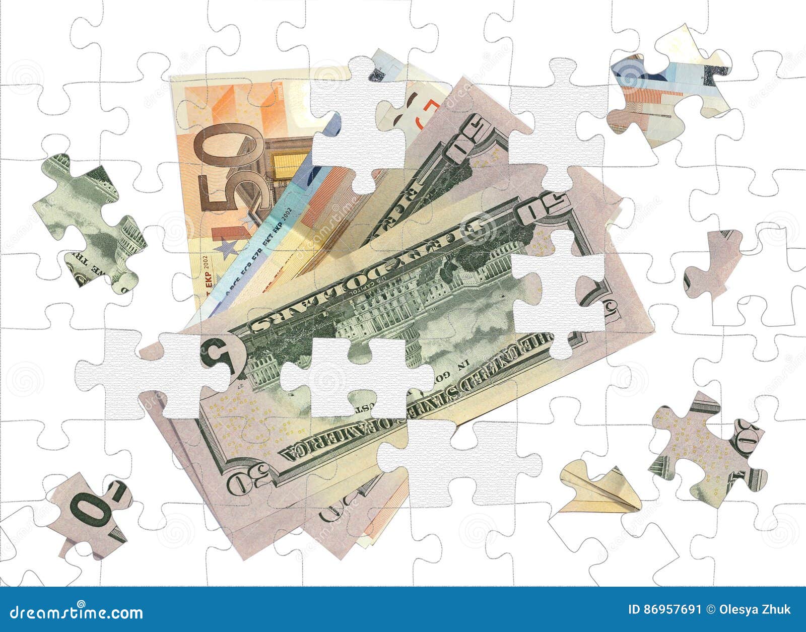 Money puzzle stock illustration. Illustration of economy - 86957691