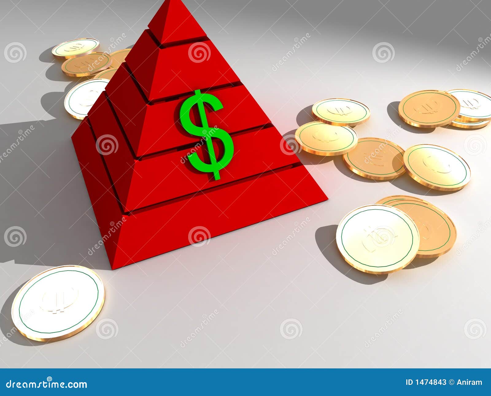 Money Pyramid stock illustration. Illustration of money - 1474843