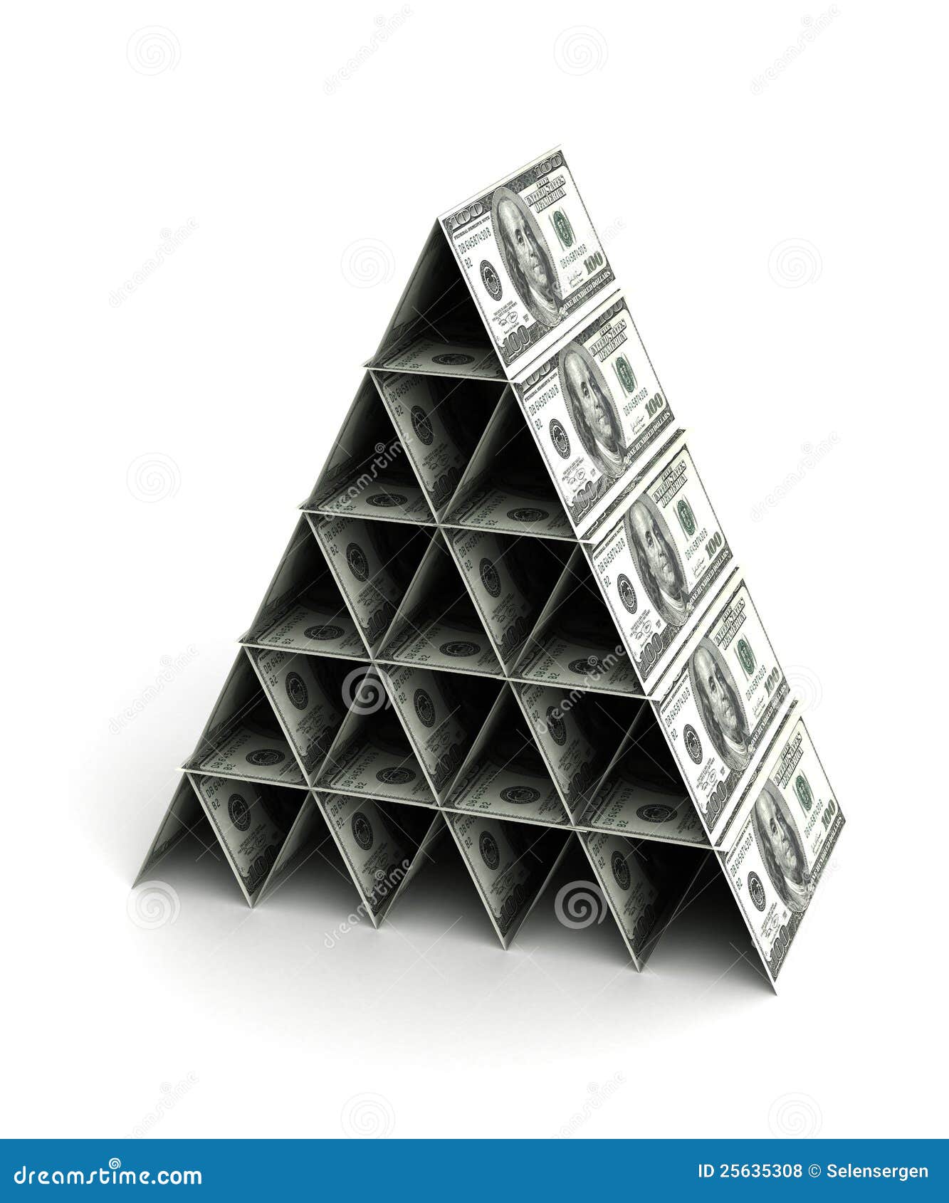 Money Pyramid stock illustration. Illustration of bill - 25635308