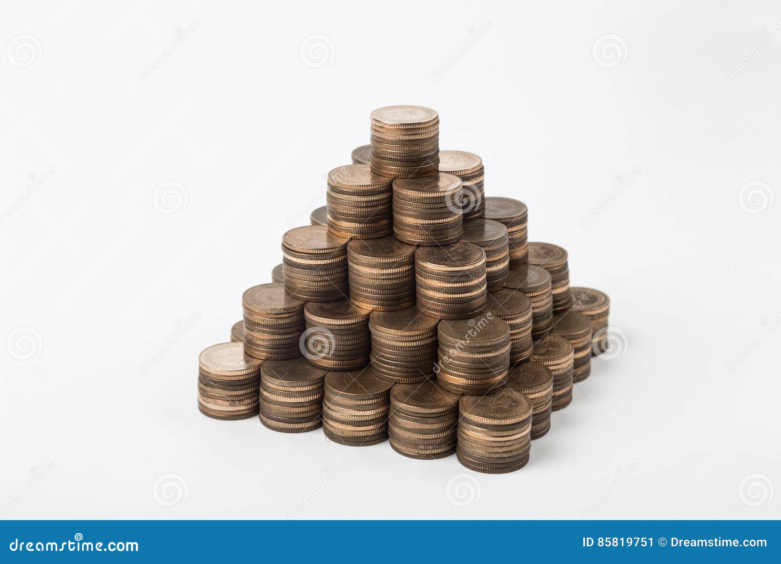 Pyramid Of The Coins On The Table Stock Photography | CartoonDealer.com ...