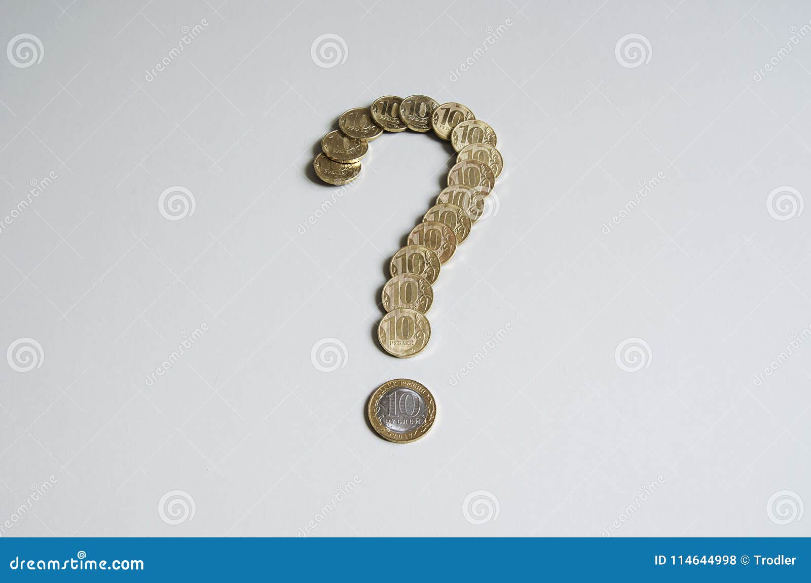 Money Question. Ruble Coins Question Mark Stock Photo - Image of baht ...