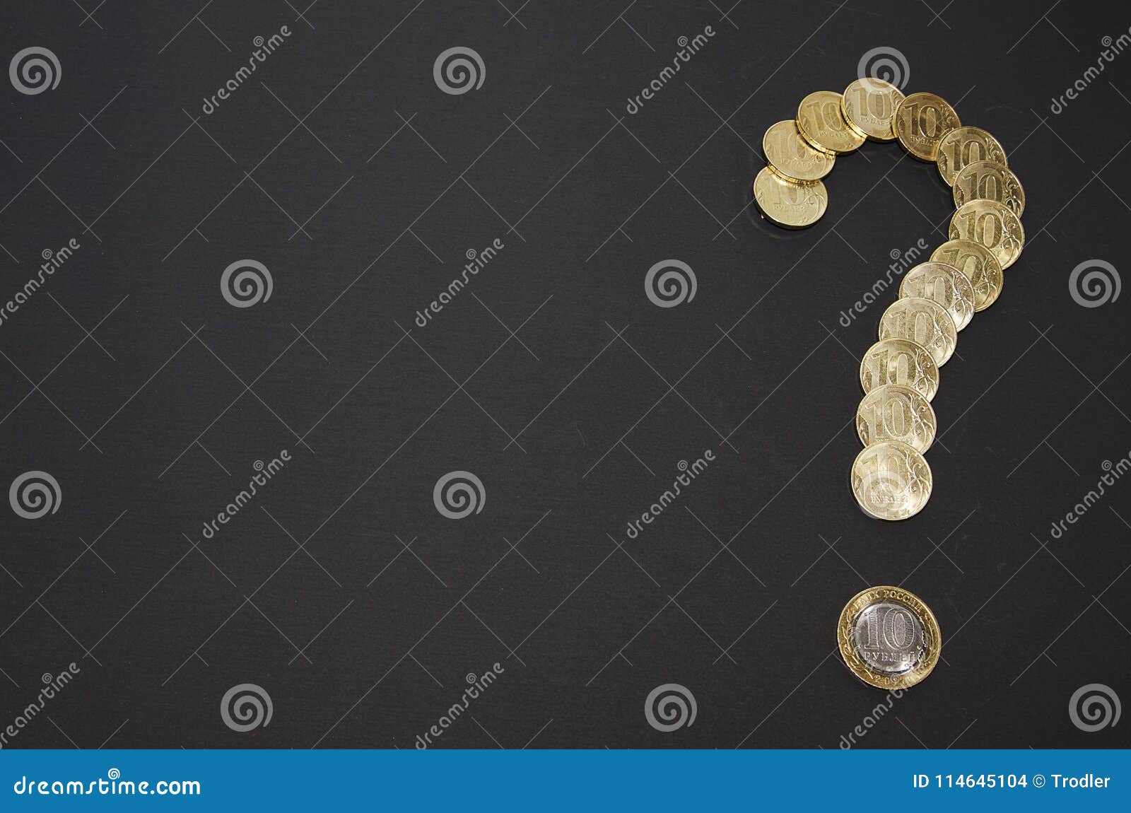 Money Question. Ruble Coins Question Mark Stock Photo - Image of ...