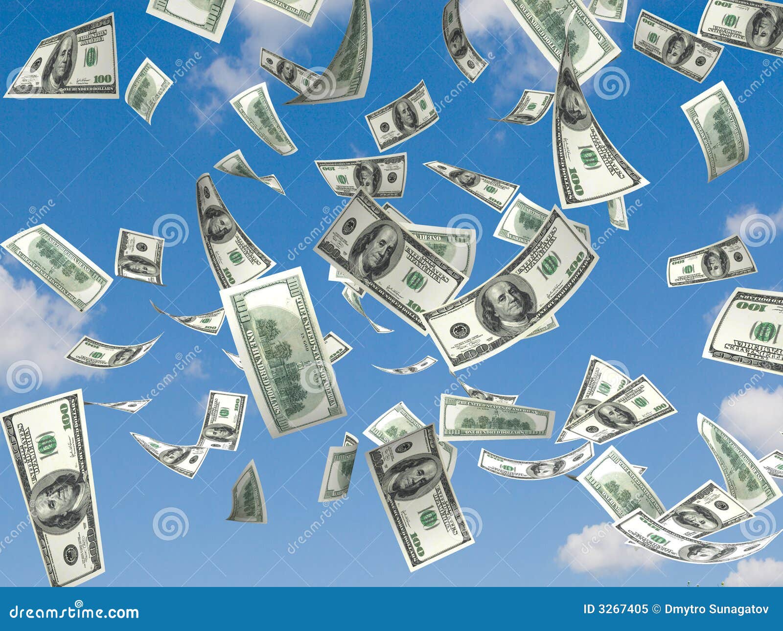 Money Rain Royalty Free Stock Photo - Image: 3267405