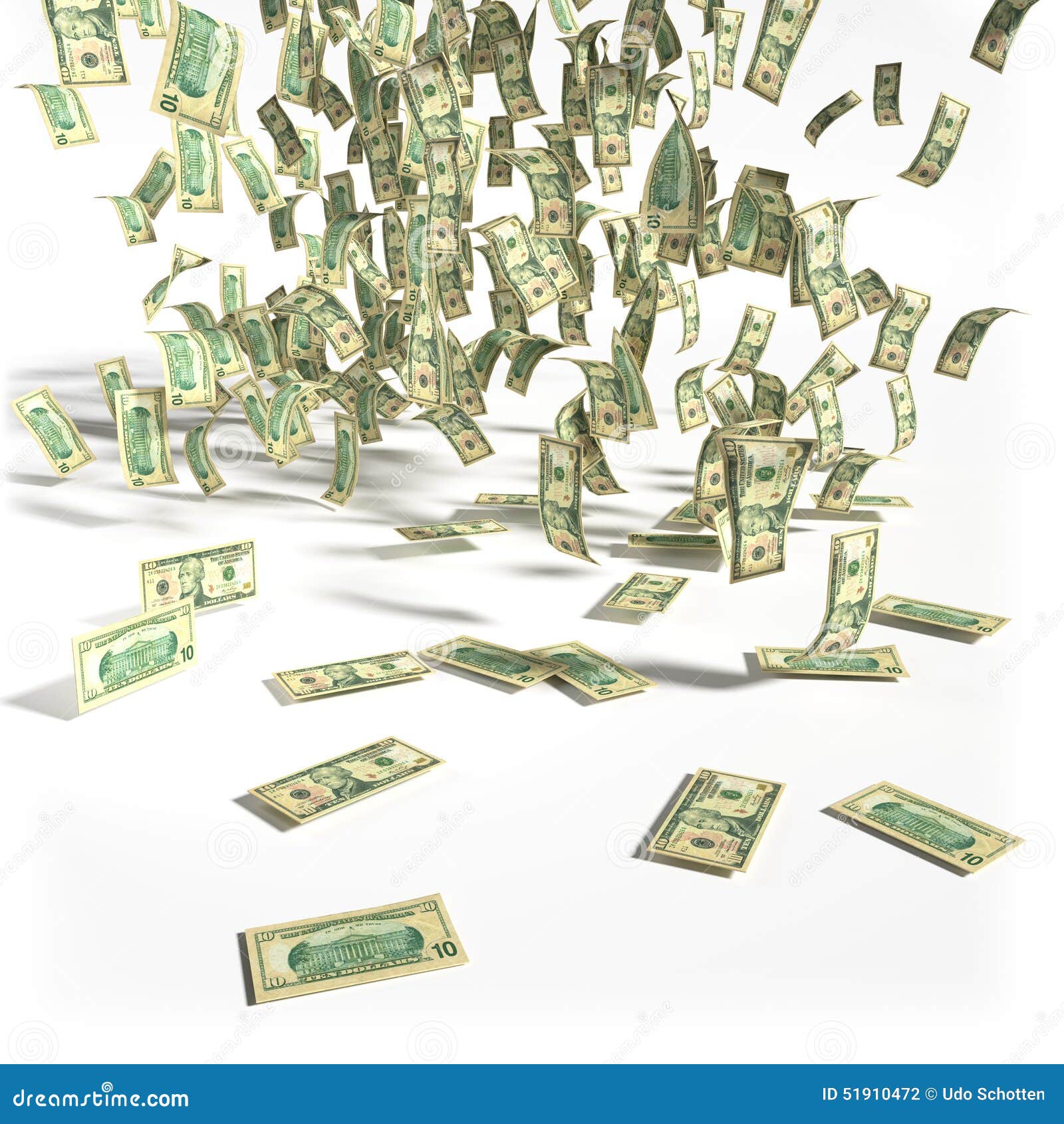 Money Rain of 10 Dollar Bills Stock Photo - Image of future ...