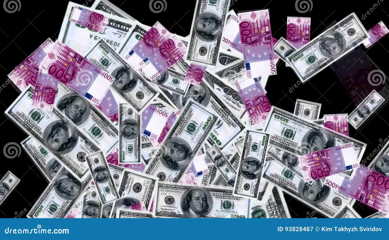 Money Rain from the Euro and Dollars Stock Video - Video of concept ...