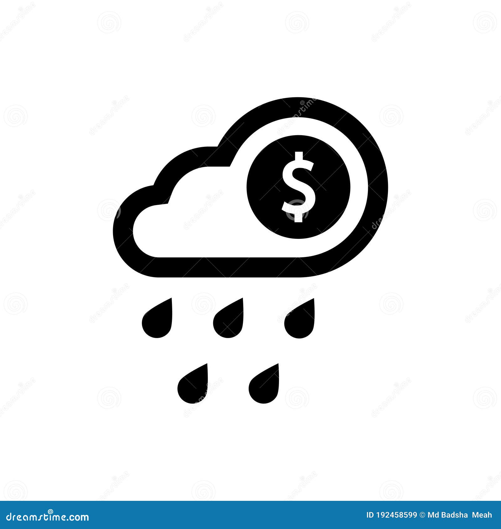 Money Rain Icon stock vector. Illustration of funding - 192458599