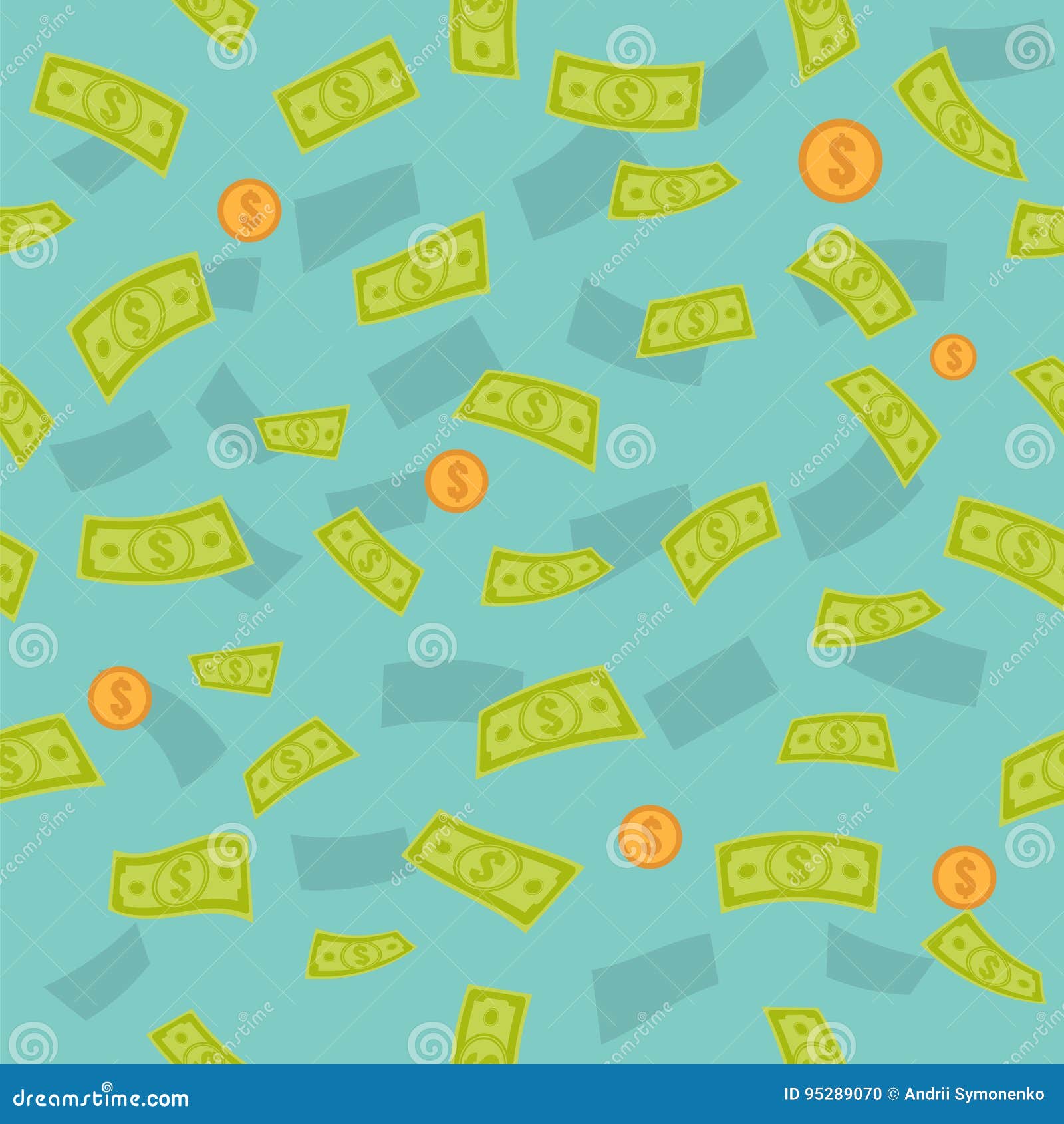 Money Rain Pattern. Vector Illustration Stock Vector - Illustration of ...