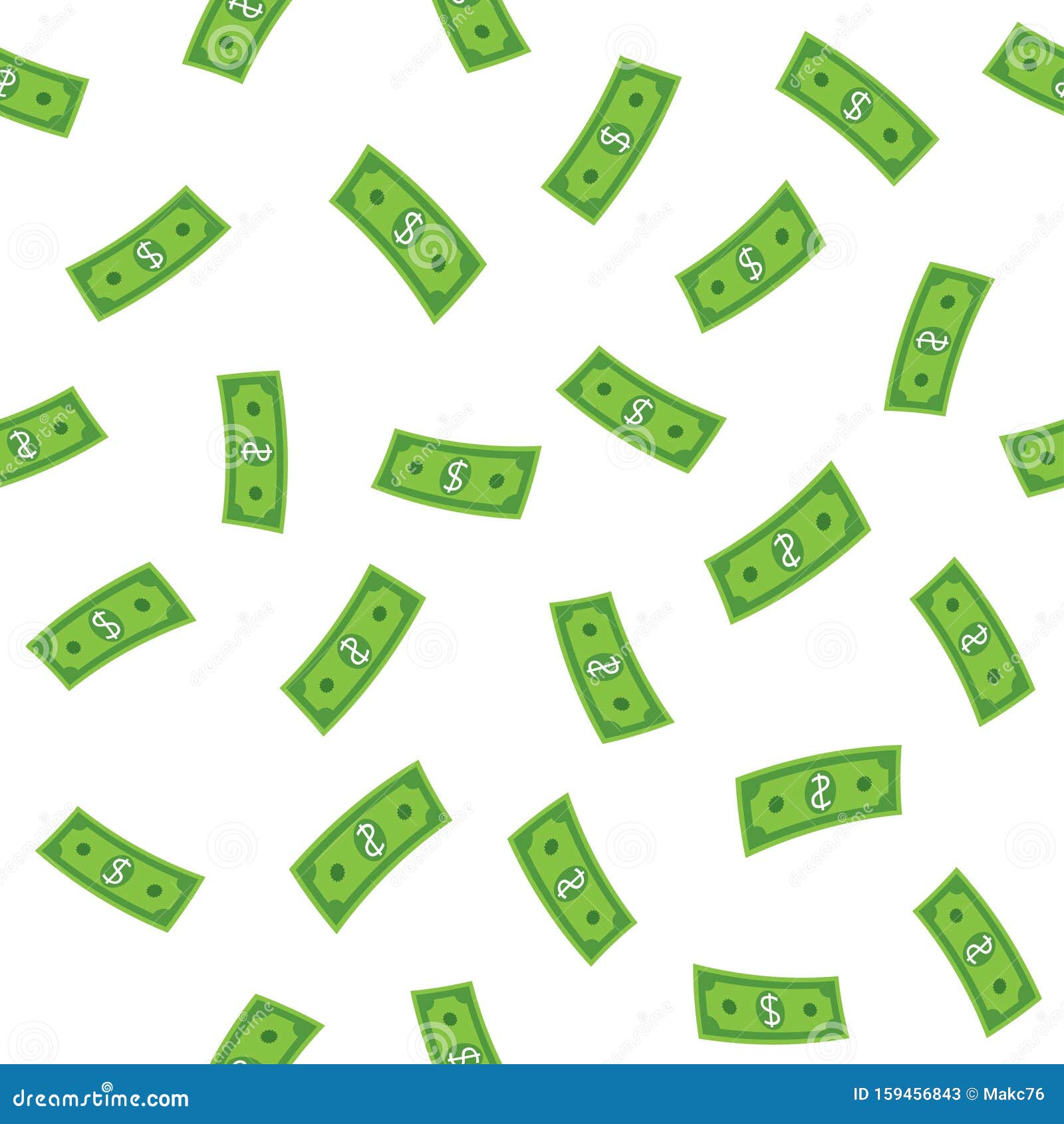 Money Rain Seamless Pattern Stock Vector - Illustration of falling ...