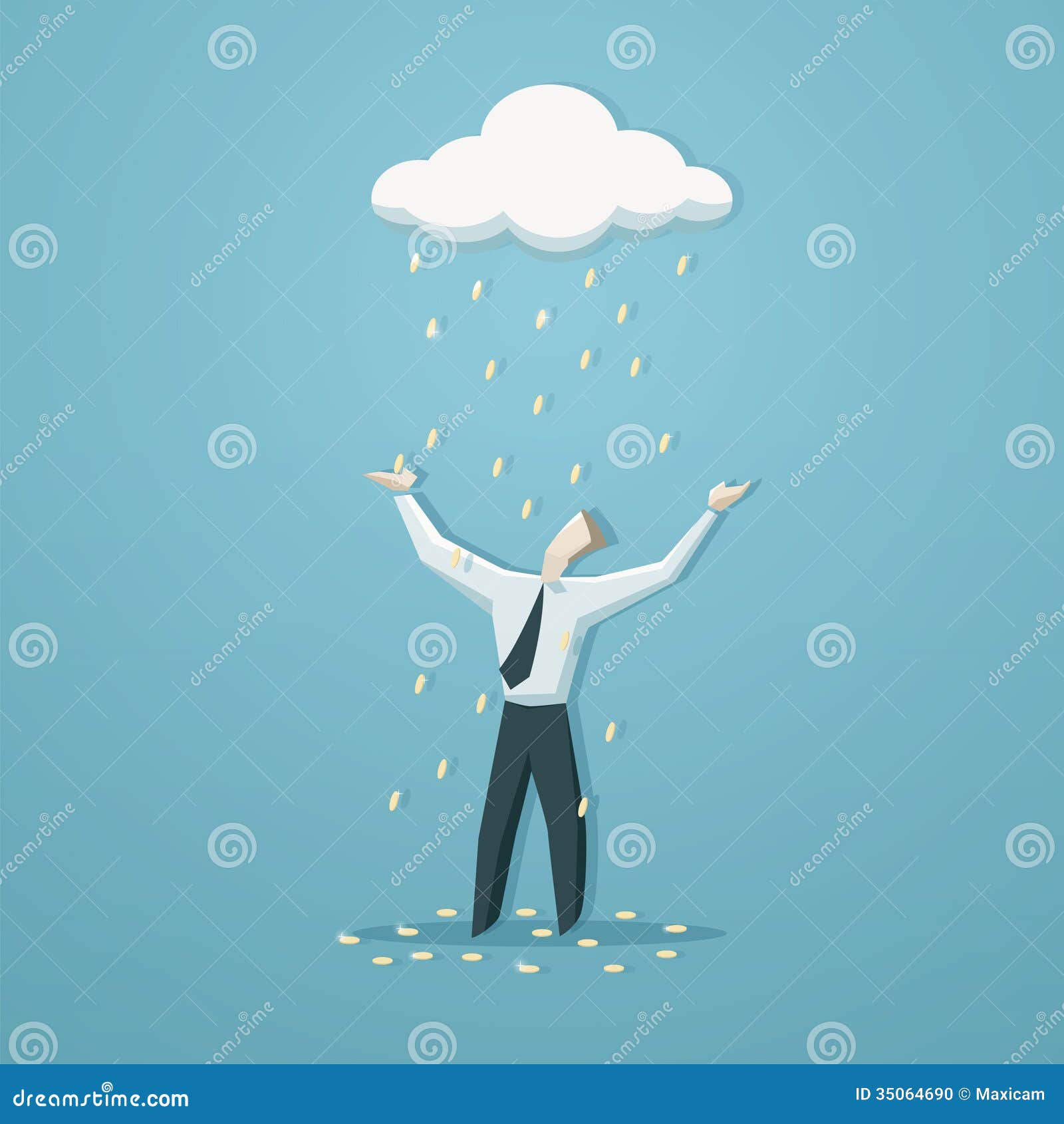 Money rain stock vector. Illustration of cloud, earnings - 35064690
