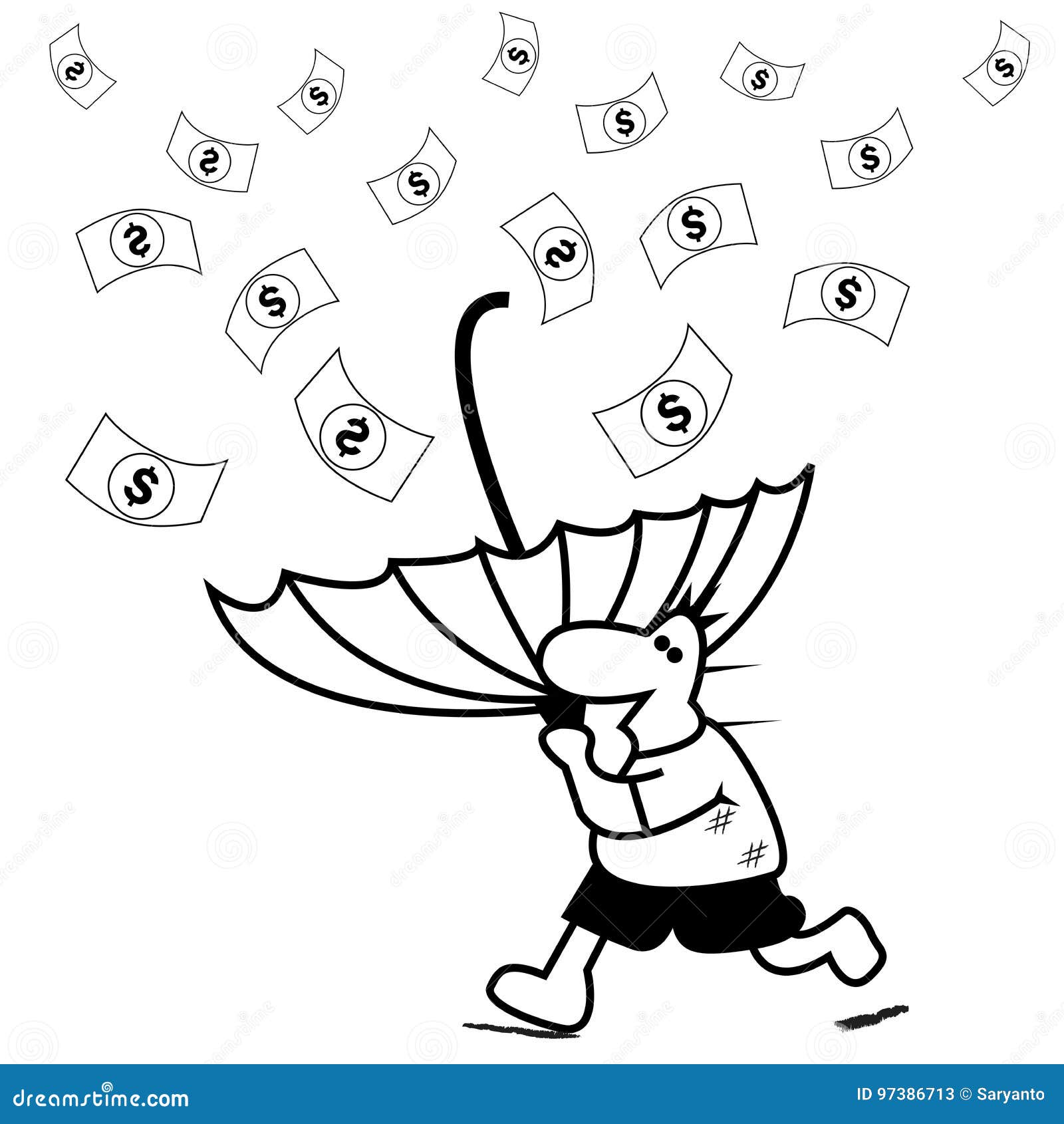 Money Rain. Vector Illustrator Stock Vector - Illustration of green ...