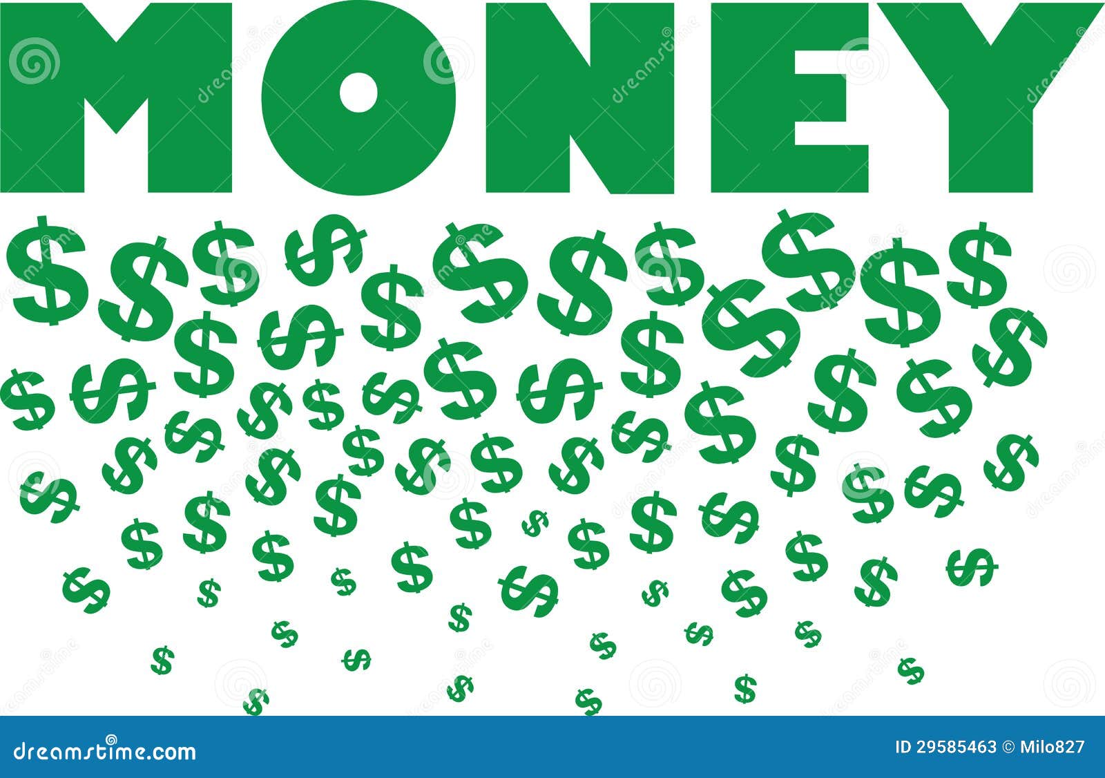 Money Raining stock vector. Illustration of spilling - 29585463