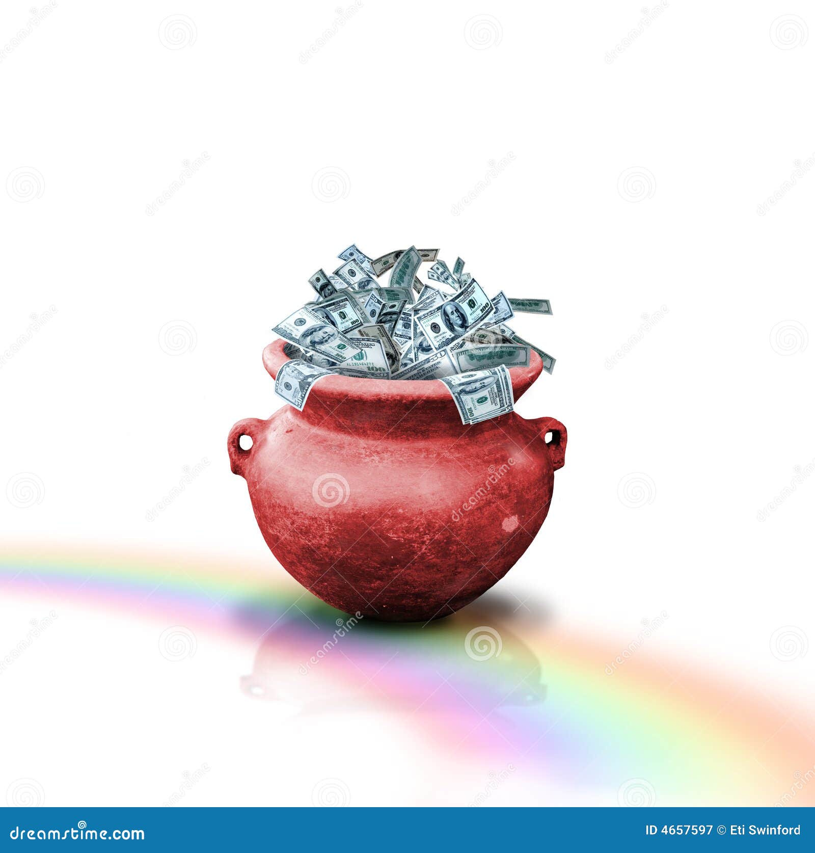 Money in red pot stock image. Image of interest, amount - 4657597