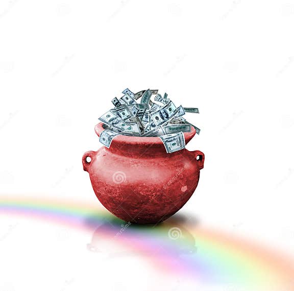 Money in red pot stock image. Image of interest, amount - 4657597