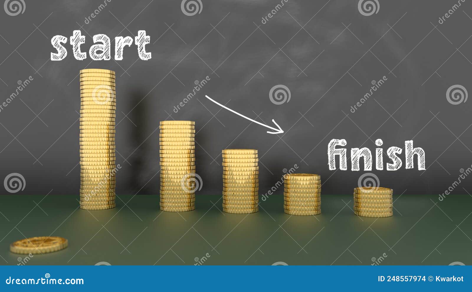 Money Reduction Vector Icon. Stacks Of Coins Illustration Symbol ...