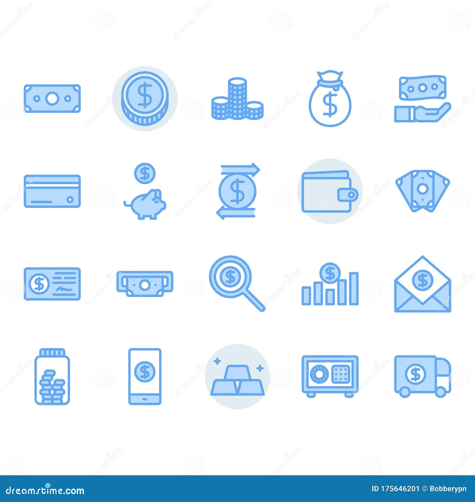 Money Related Icon and Symbol Set Stock Vector - Illustration of ...