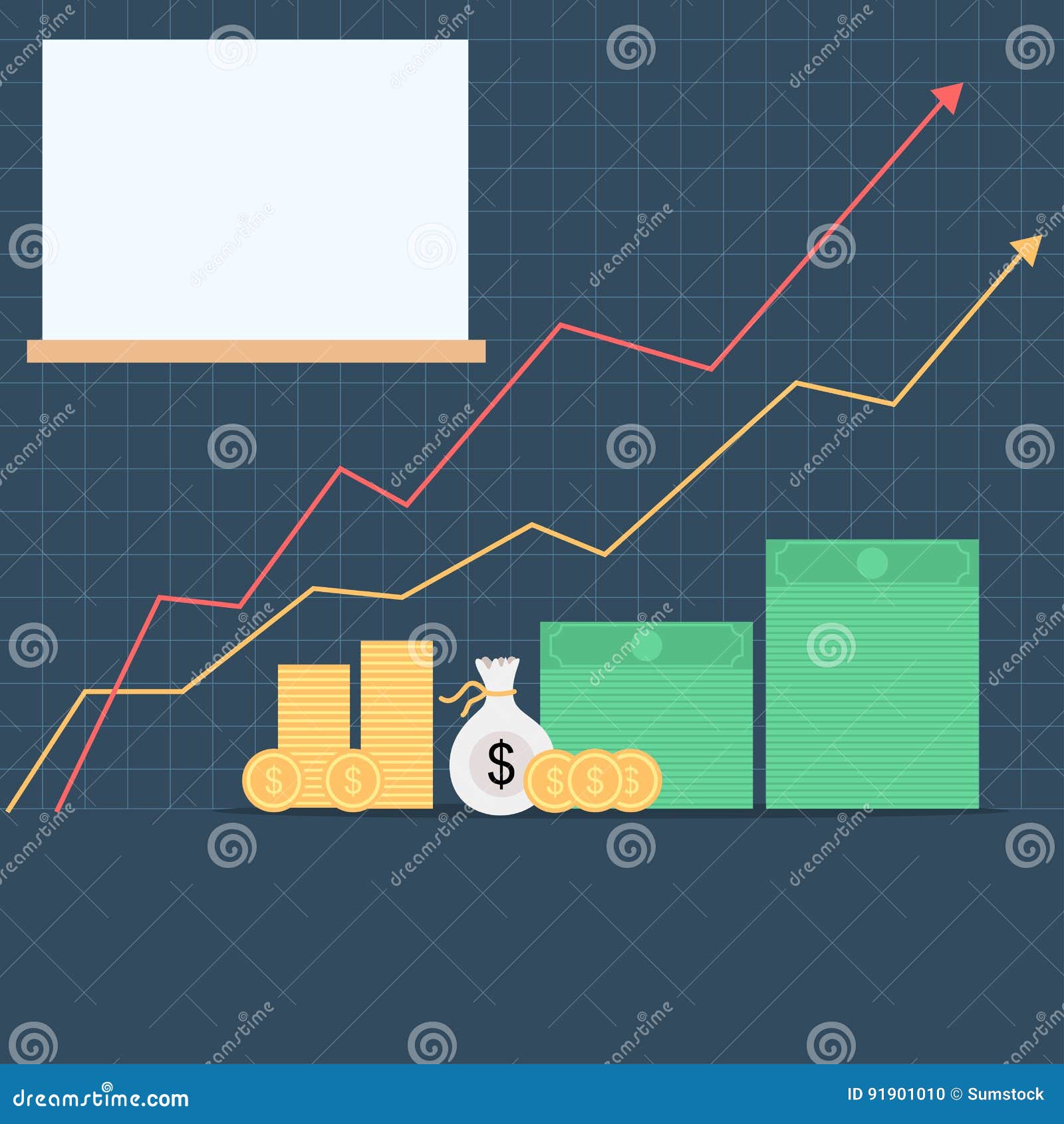 Money and Rising Arrows Graph Stock Vector - Illustration of concept ...