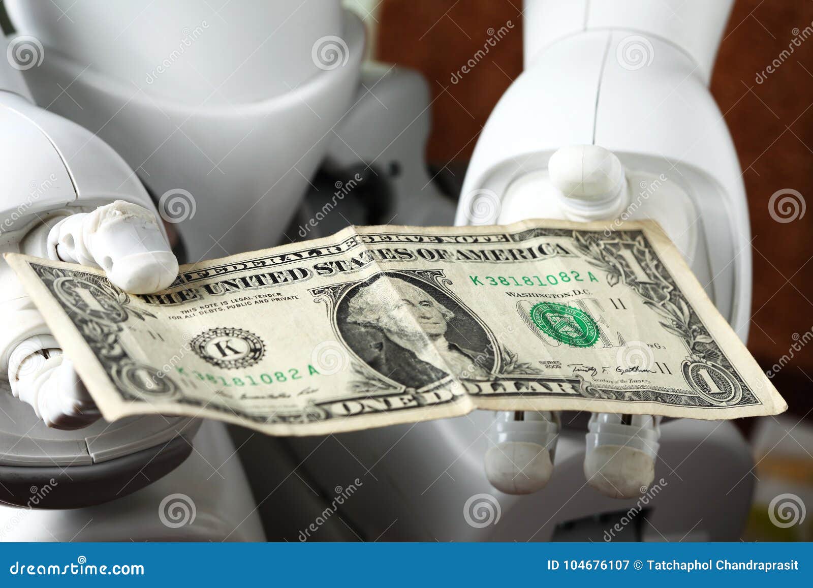 Money and robot. stock image. Image of fantasy, idea - 104676107