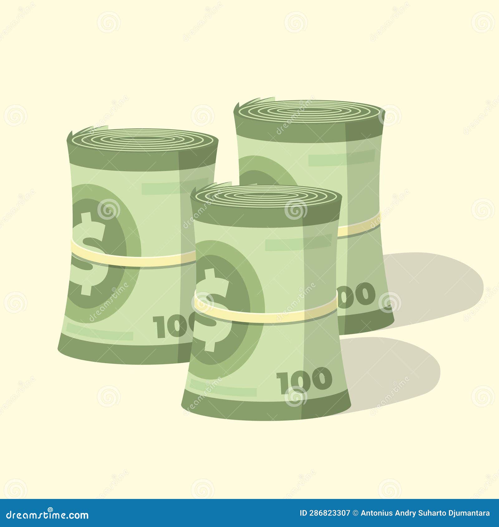 Money Roll Pile or Cash Stack Heap Vector Illustration Stock ...
