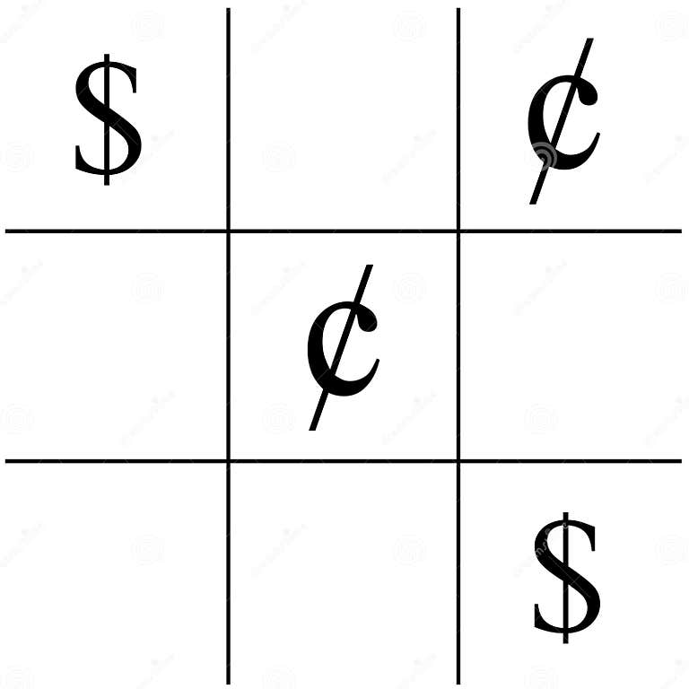 Money X s and O s stock vector. Illustration of debt, paper - 8462647