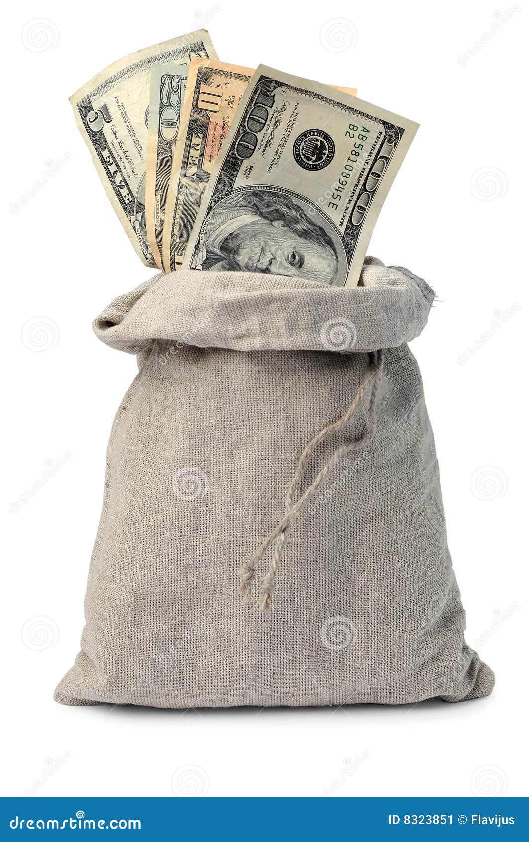 Money Sack stock image. Image of savings, cash, canvas - 8323851