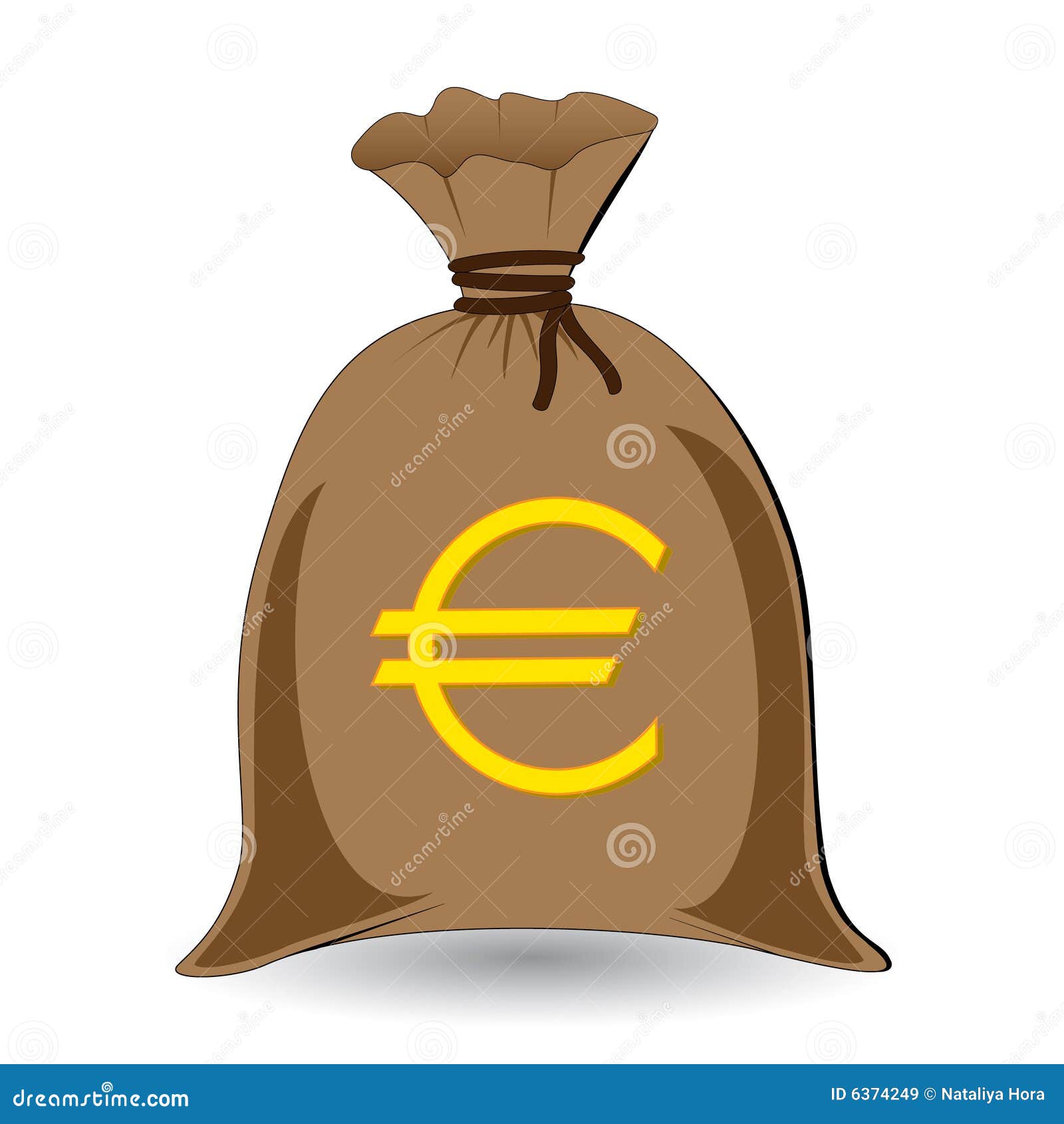 Money sack of euros stock vector. Illustration of isolated - 6374249