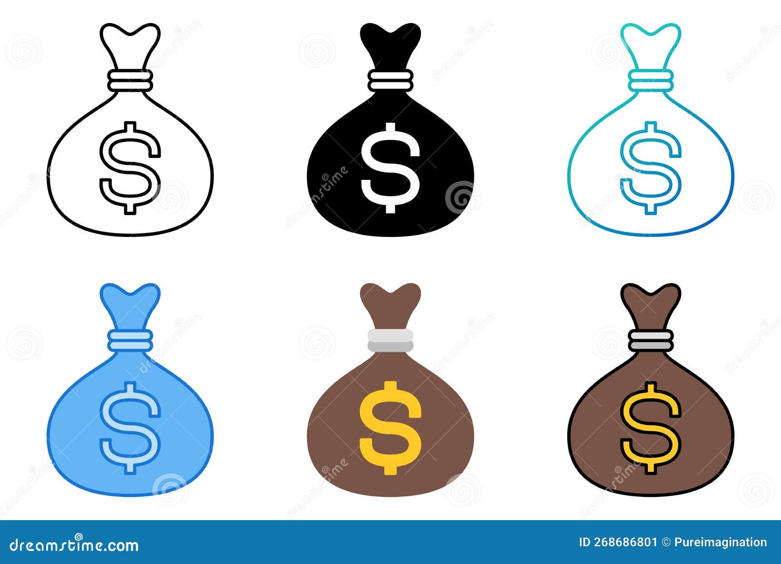 Money Sack in Flat Style Isolated Stock Vector - Illustration of ...
