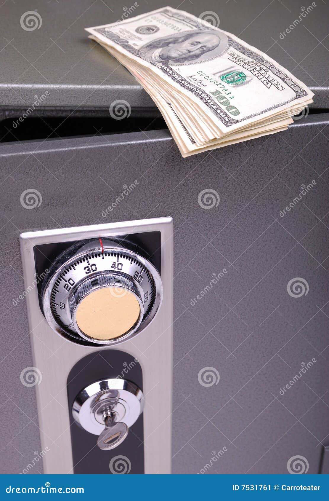 Money on the safe stock image. Image of number, deposit - 7531761