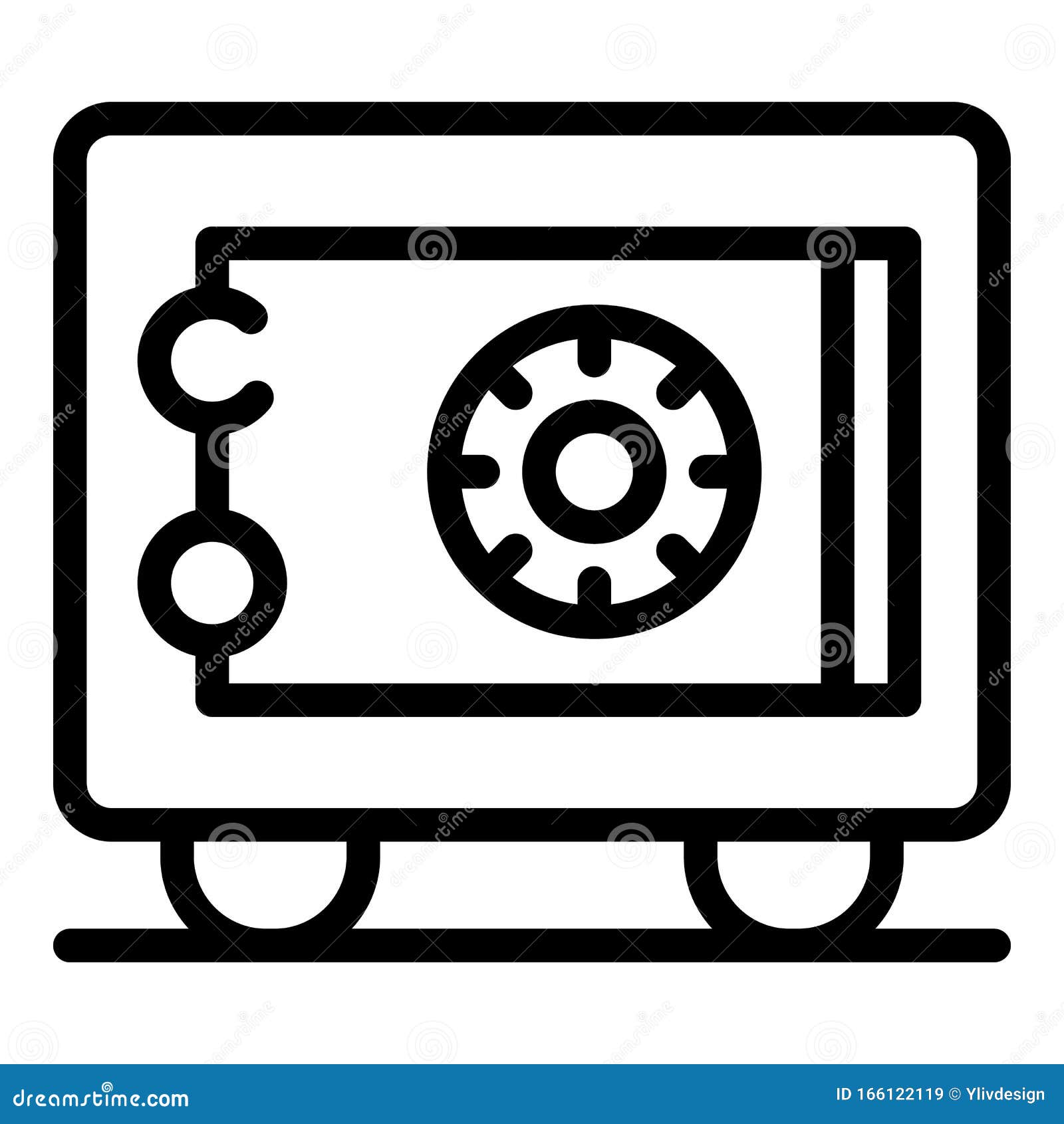 Money Safe Icon, Outline Style Stock Vector - Illustration of password ...