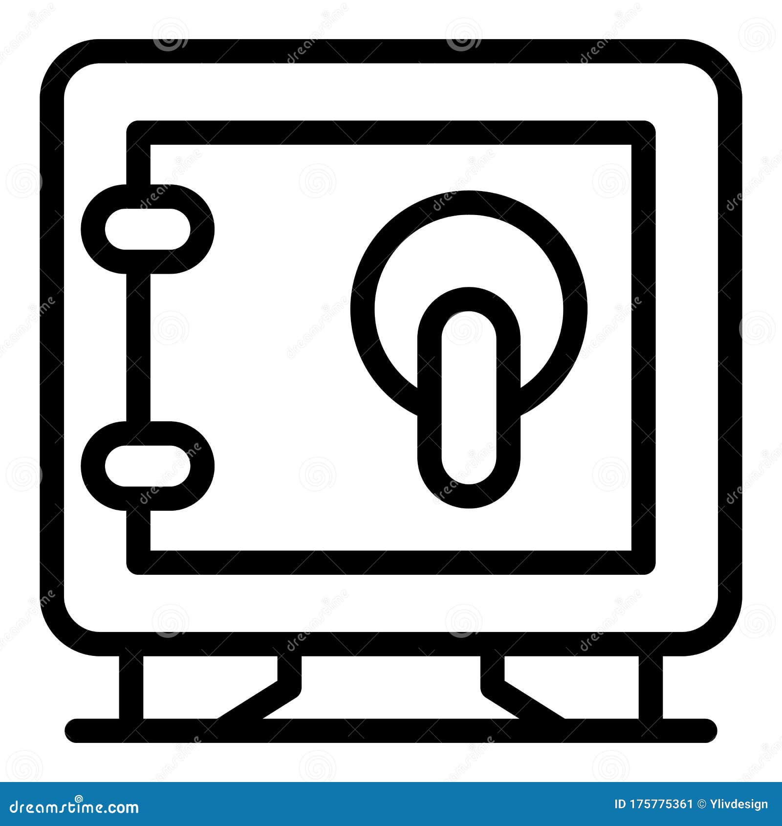 Money Safe Icon, Outline Style Stock Vector - Illustration of cash ...