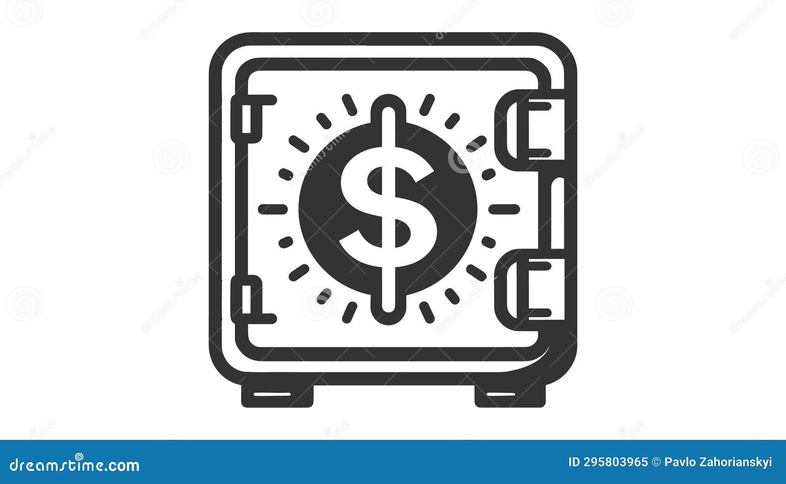 Safe Thin Line Icon. Money Safe Vector Illustration Isolated On White ...