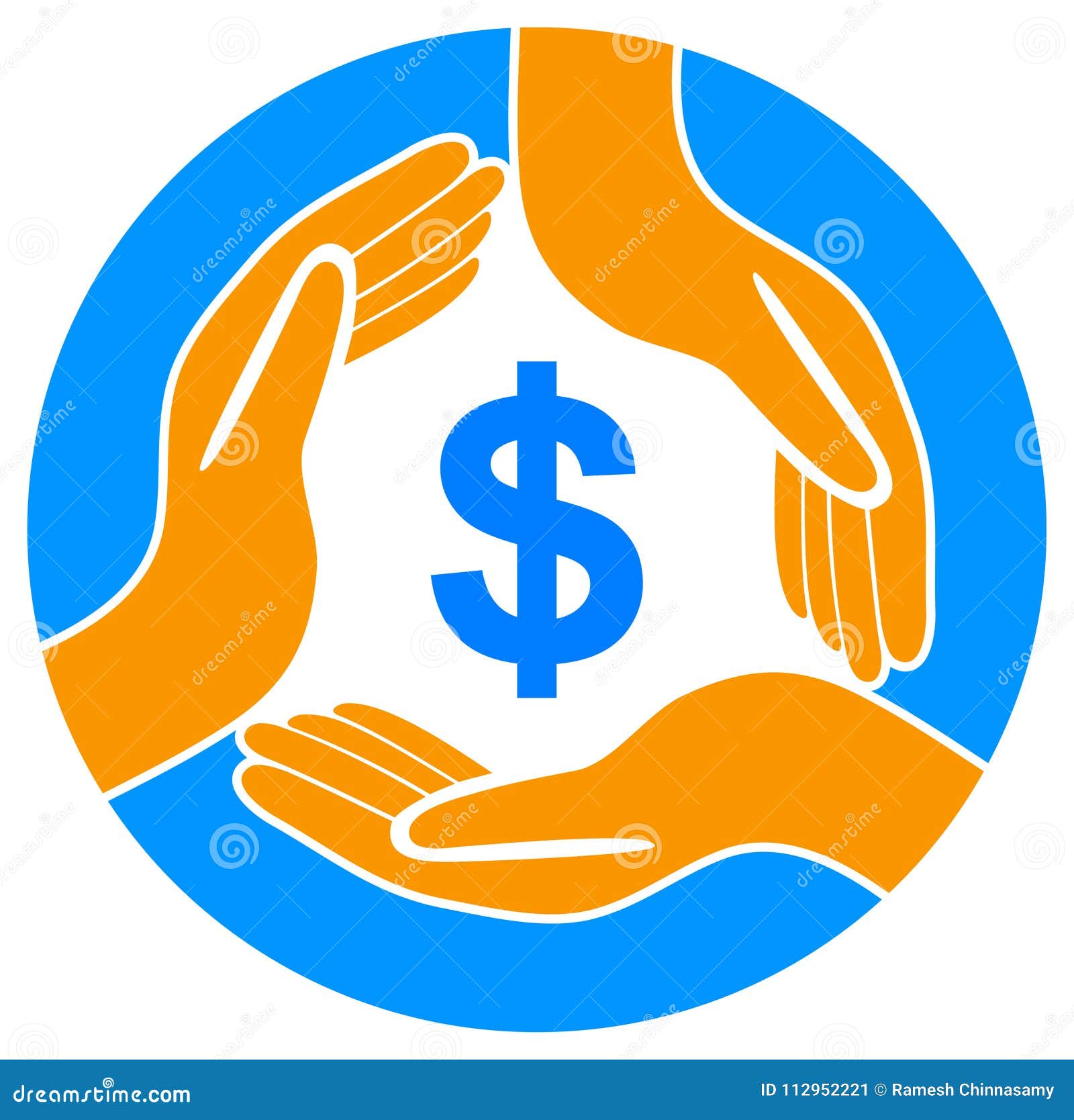 Money Save Dollar Sign with Hands Stock Vector - Illustration of ...