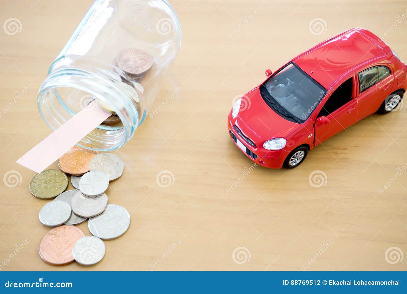 Money Saving for Car in the Glass Stock Photo - Image of loan ...