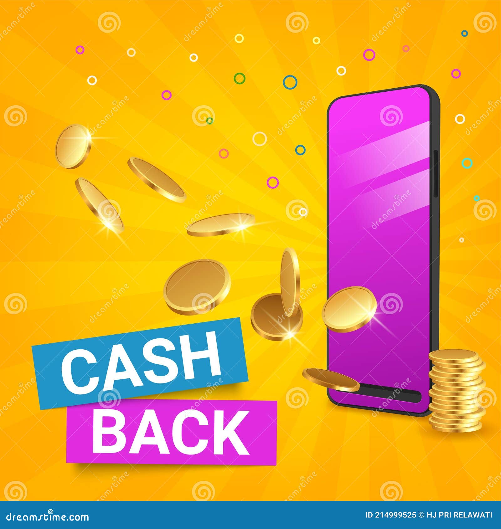 Money Saving, Cash Back Reward Bonus Program Vector Banner Stock Vector ...