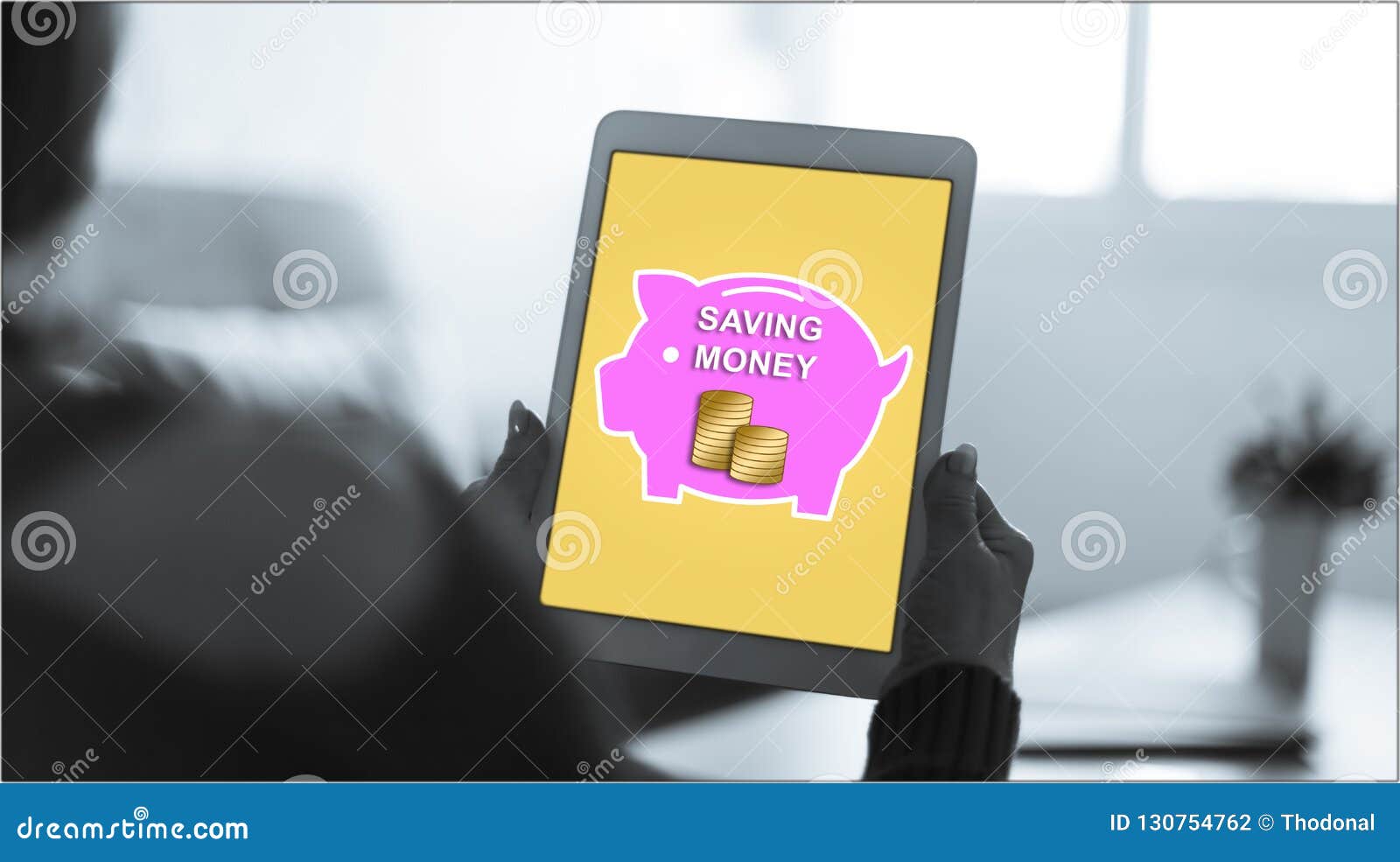 Money Saving Concept on a Tablet Stock Photo - Image of concept, symbol ...