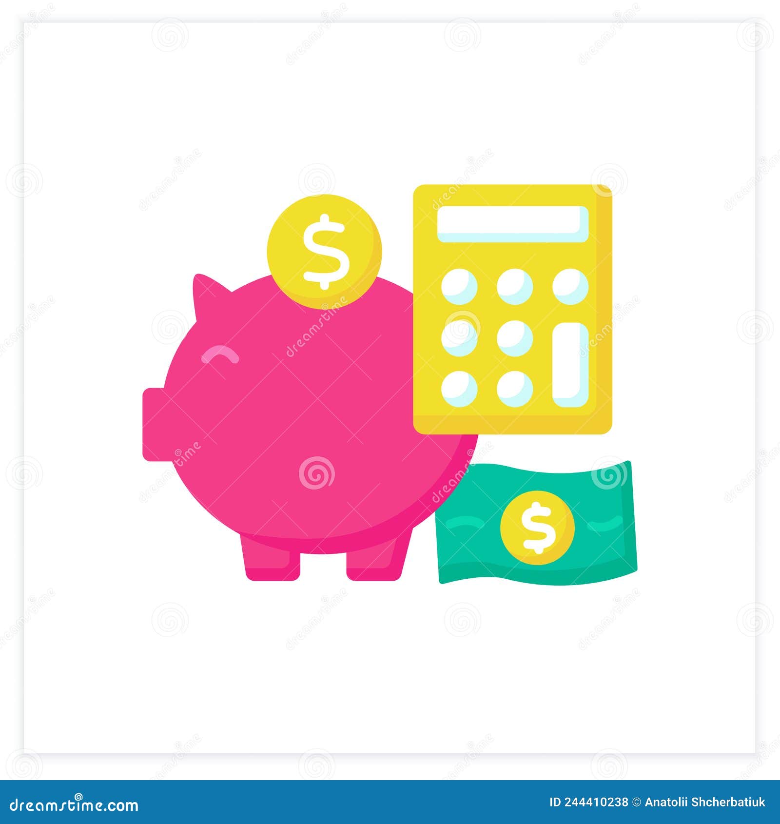 Money saving flat icon stock vector. Illustration of balance - 244410238
