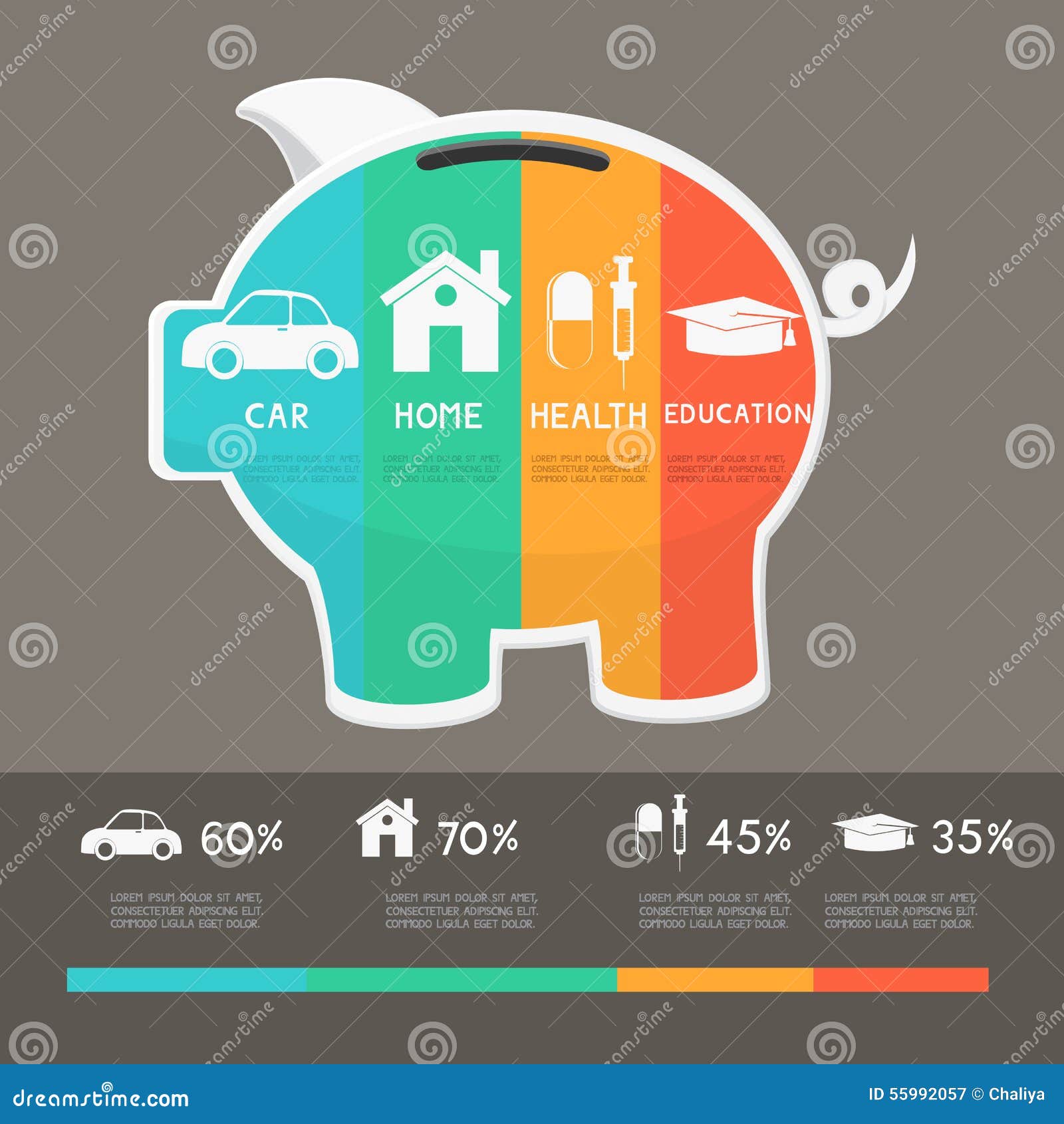Money Saving Planning Infographics Template. Stock Vector ...