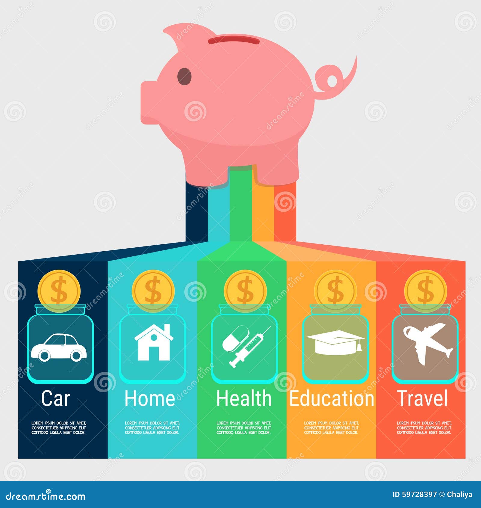 Money Saving Planning Infographics Template. Stock Vector ...