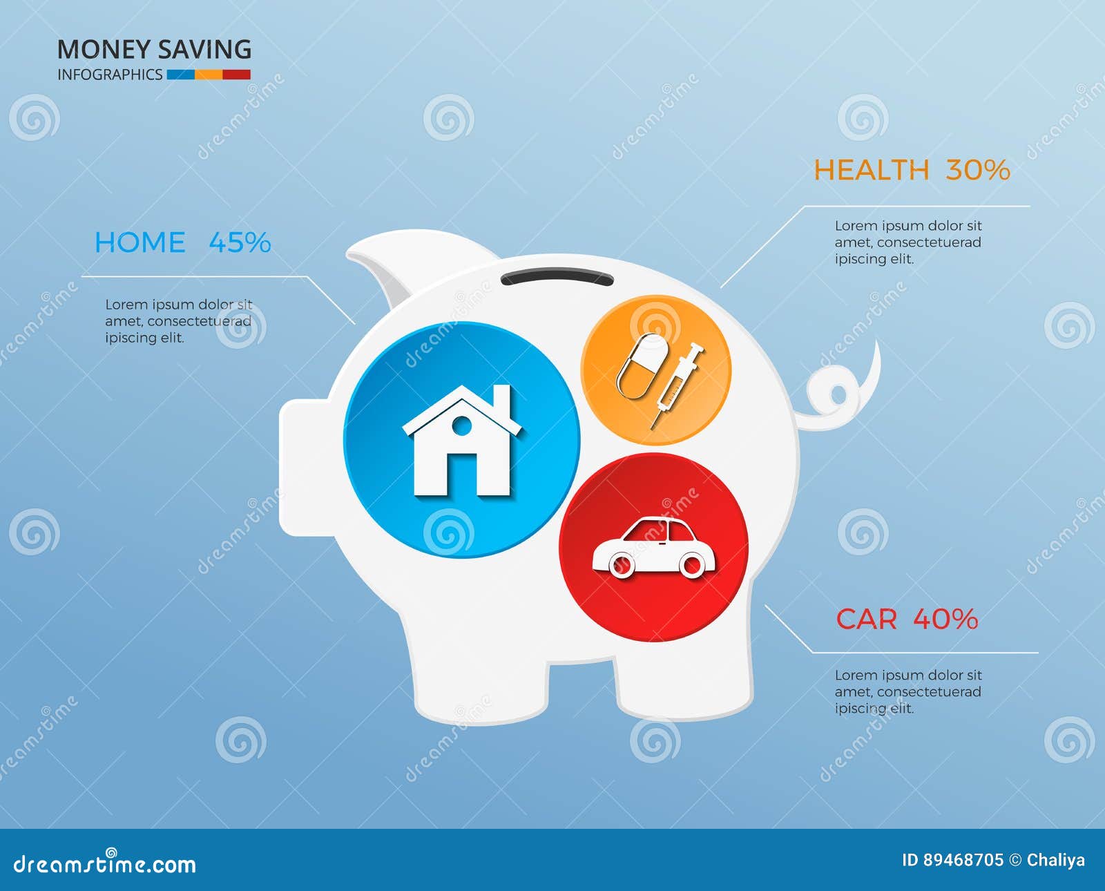 Money Saving Planning Infographics Template. Stock Vector ...