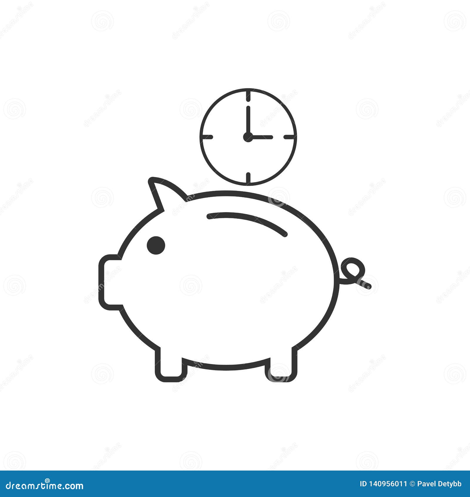 Money Saving, Time Icon. Vector Illustration, Flat Design Stock ...